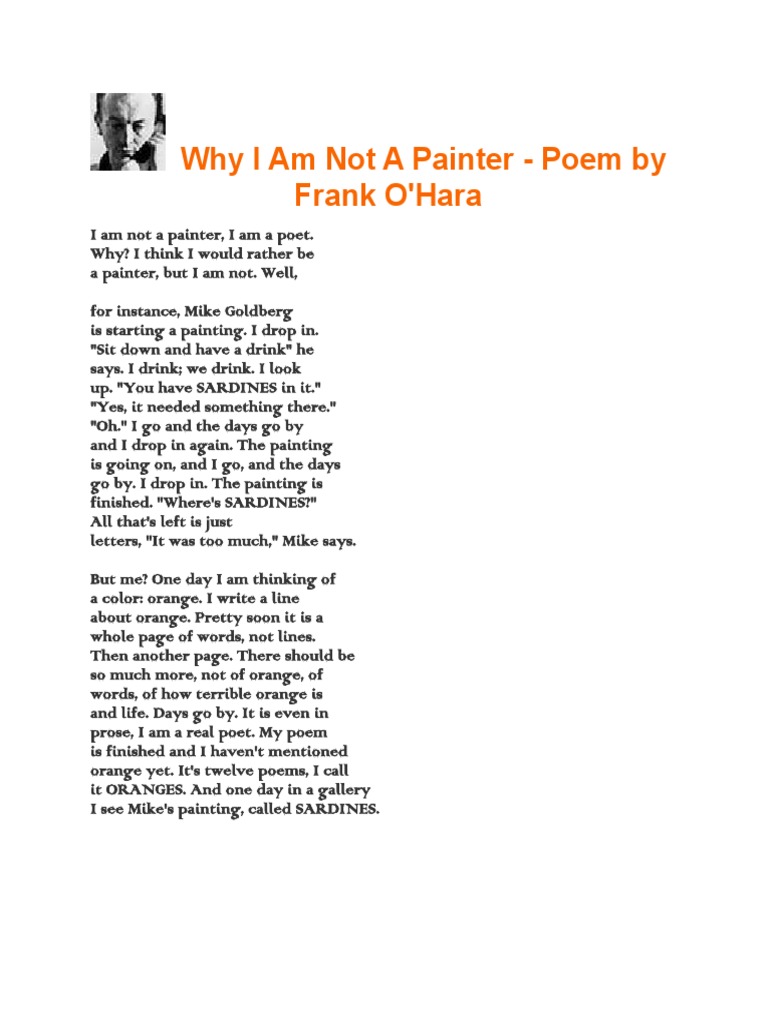 Why I Am Not A Painter - Poem Exploring the Differences Between ...