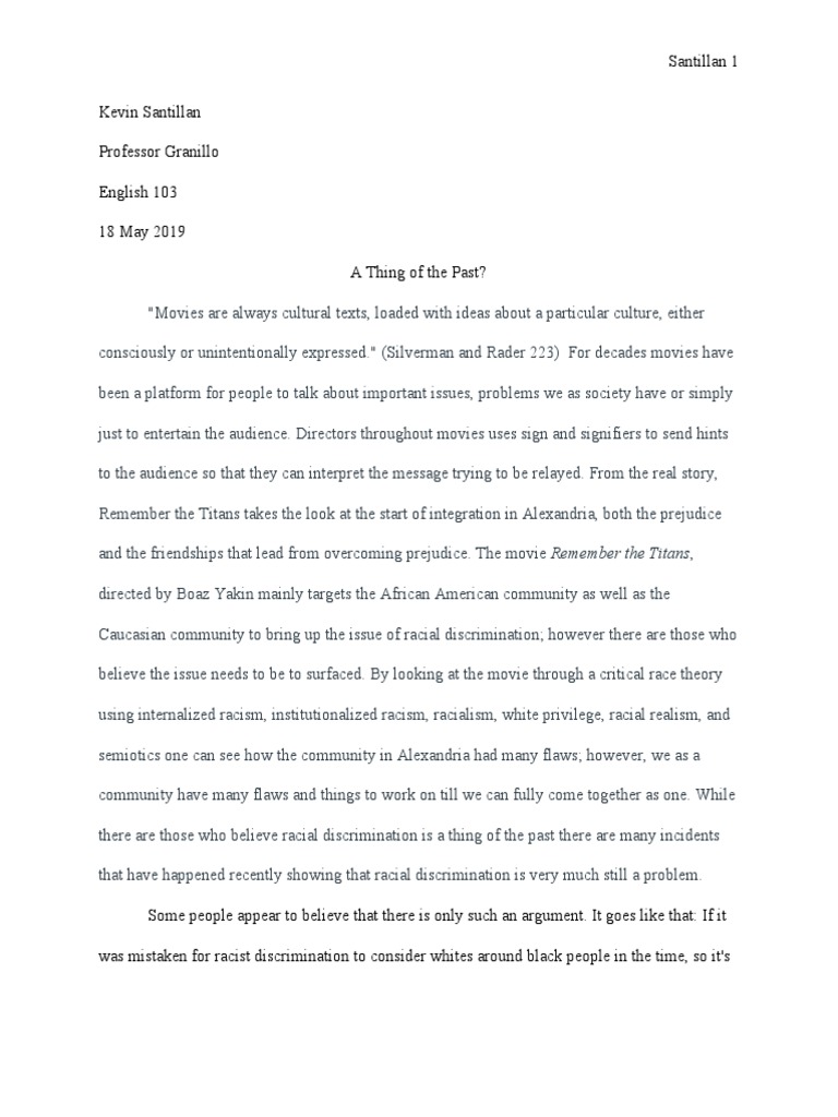 Remember The Titans | PDF | Racism | Discrimination & Race Relations