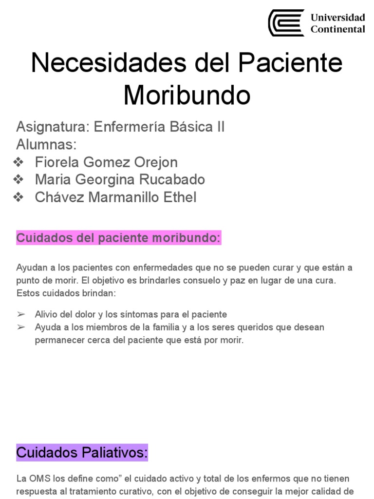 Necesidades Del Paciente Moribundo | PDF | Ansiedad | Ciencias de la Salud