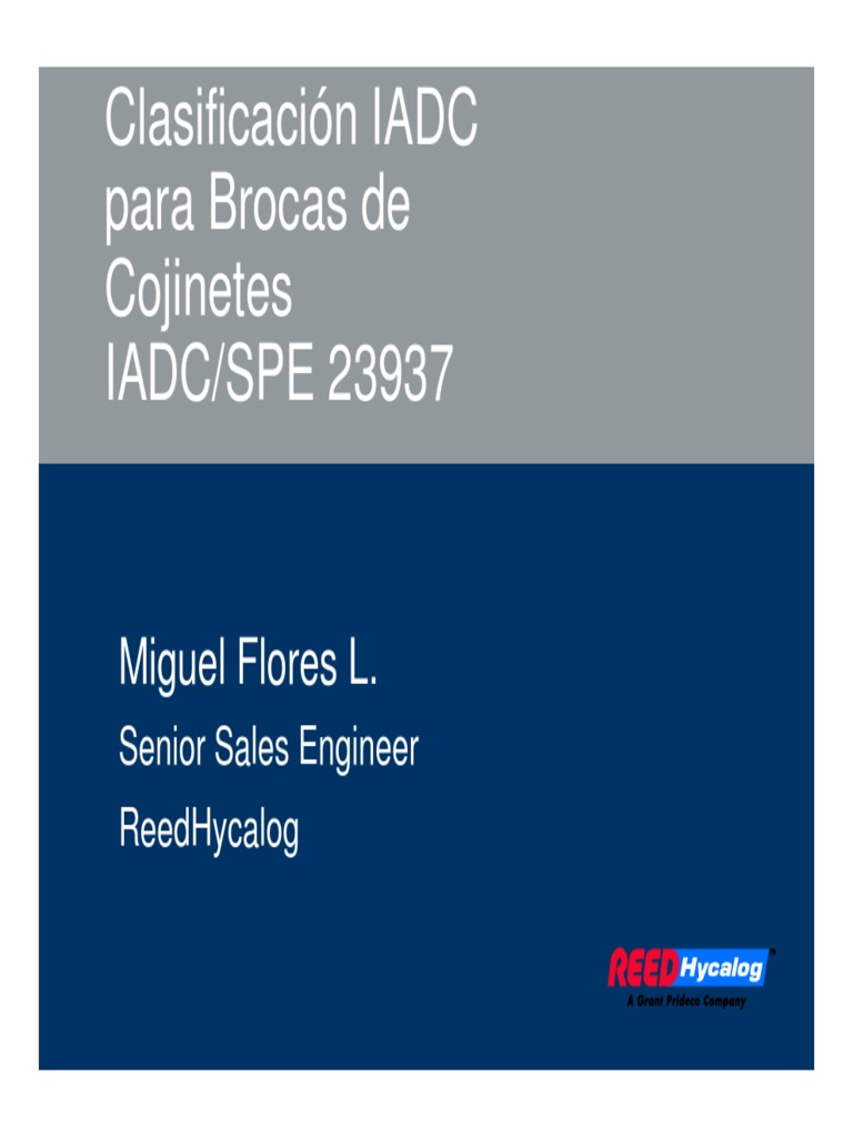 Clasificacion IADC de Cojinetes PDF | PDF | Ingeniería mecánica ...