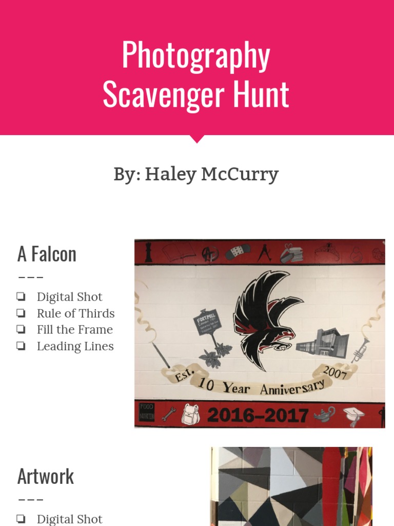 Haley Mccurry - Photography Scavenger Hunt 1 | PDF | Art Media | Imaging