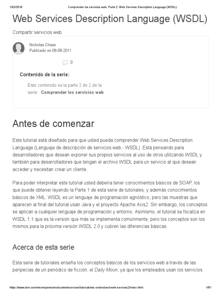 Comprender Los Servicios Web, Parte 2 - Web Services Description ...