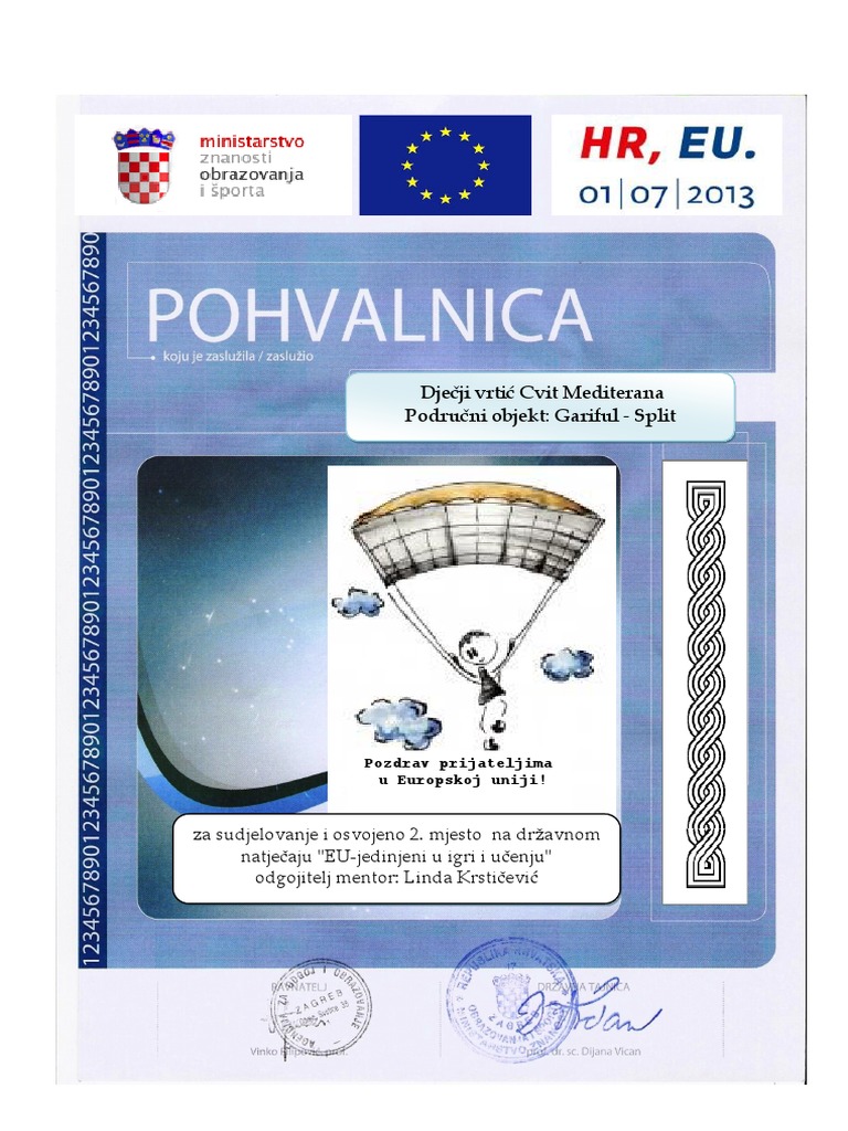 Pohvalnica | PDF