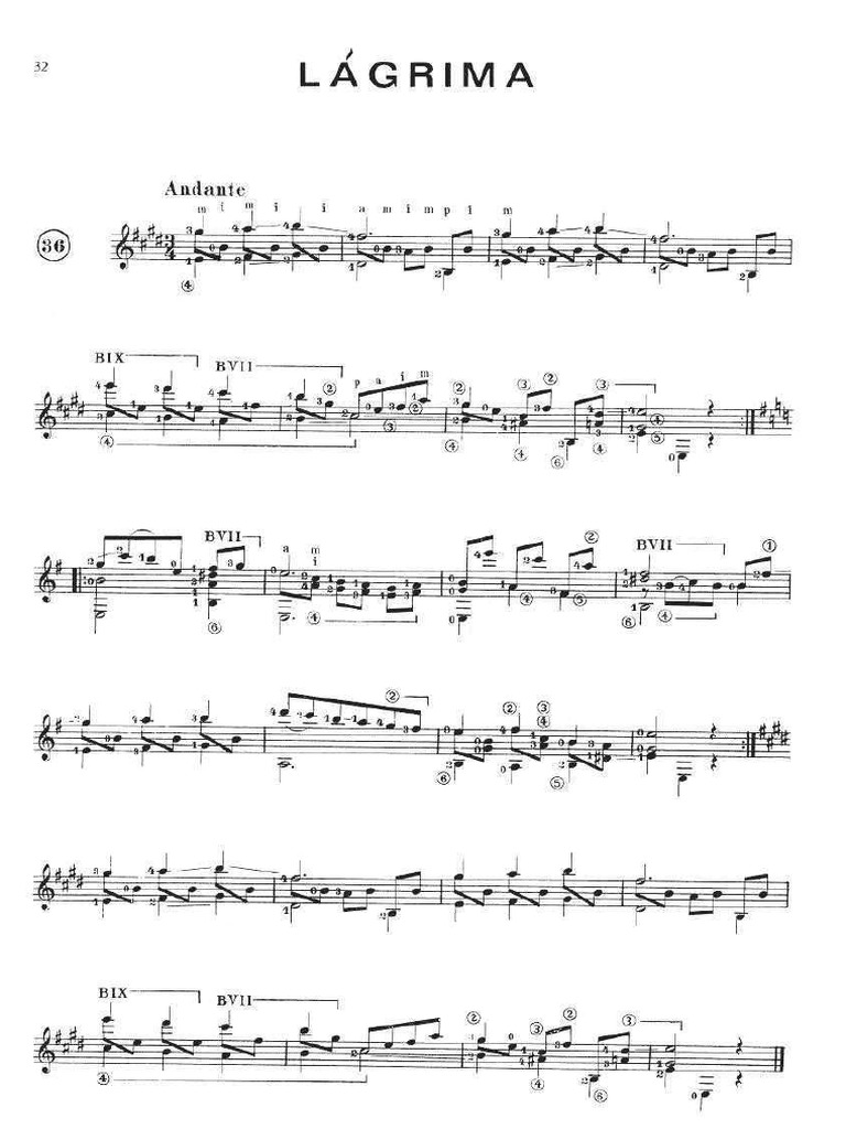 Lagrima (Tarrega) | PDF
