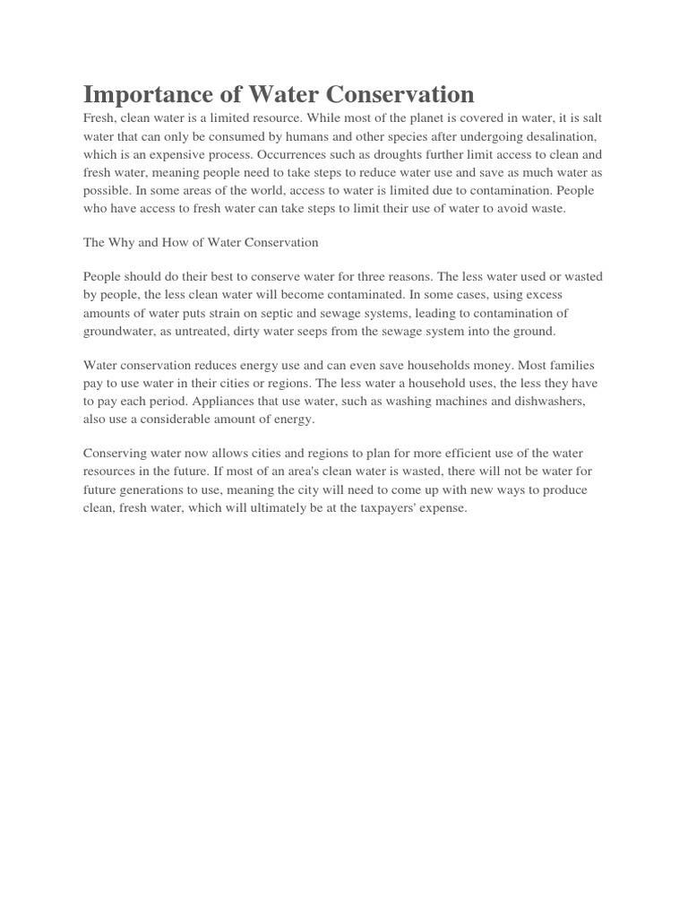 Water Conservation | PDF