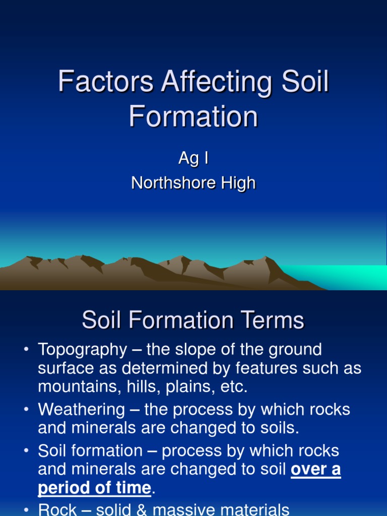 Factors Affecting Soil Formation | PDF | Weathering | Soil
