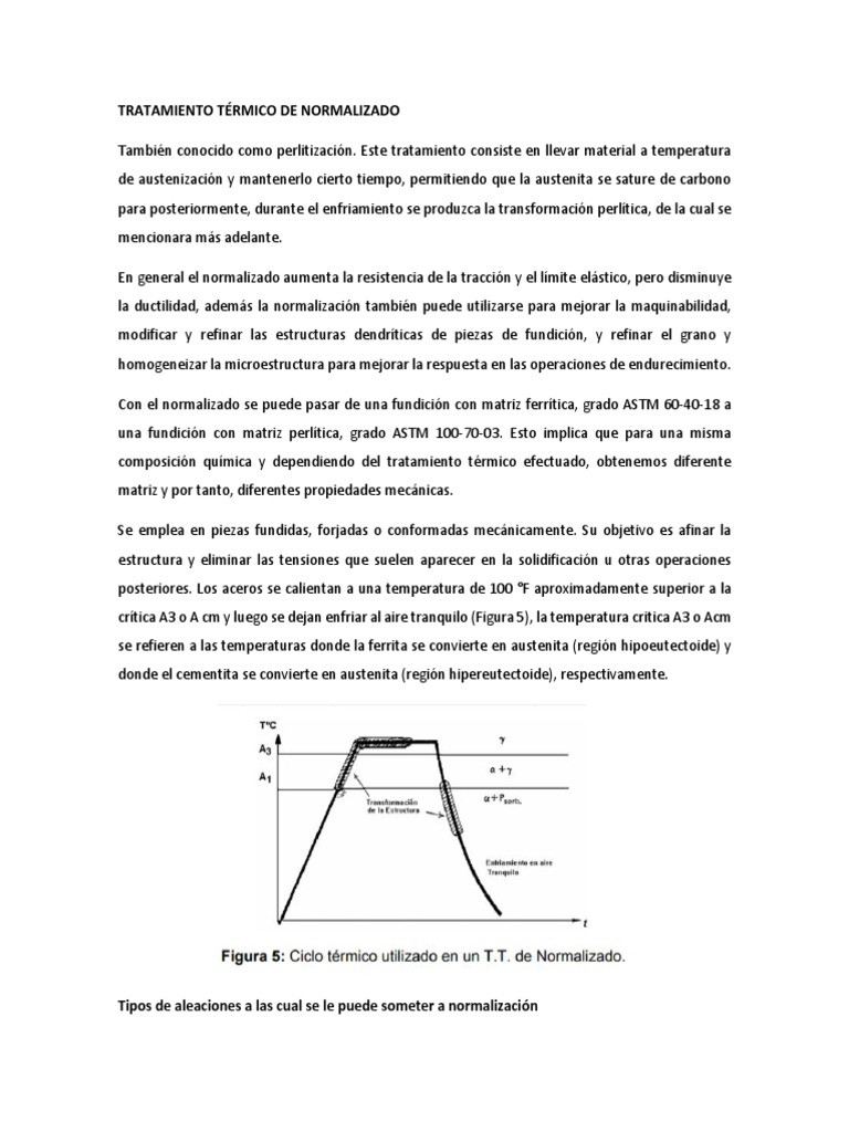 2-Tratamiento Térmico de Normalizado | PDF | Tratamiento a base de ...