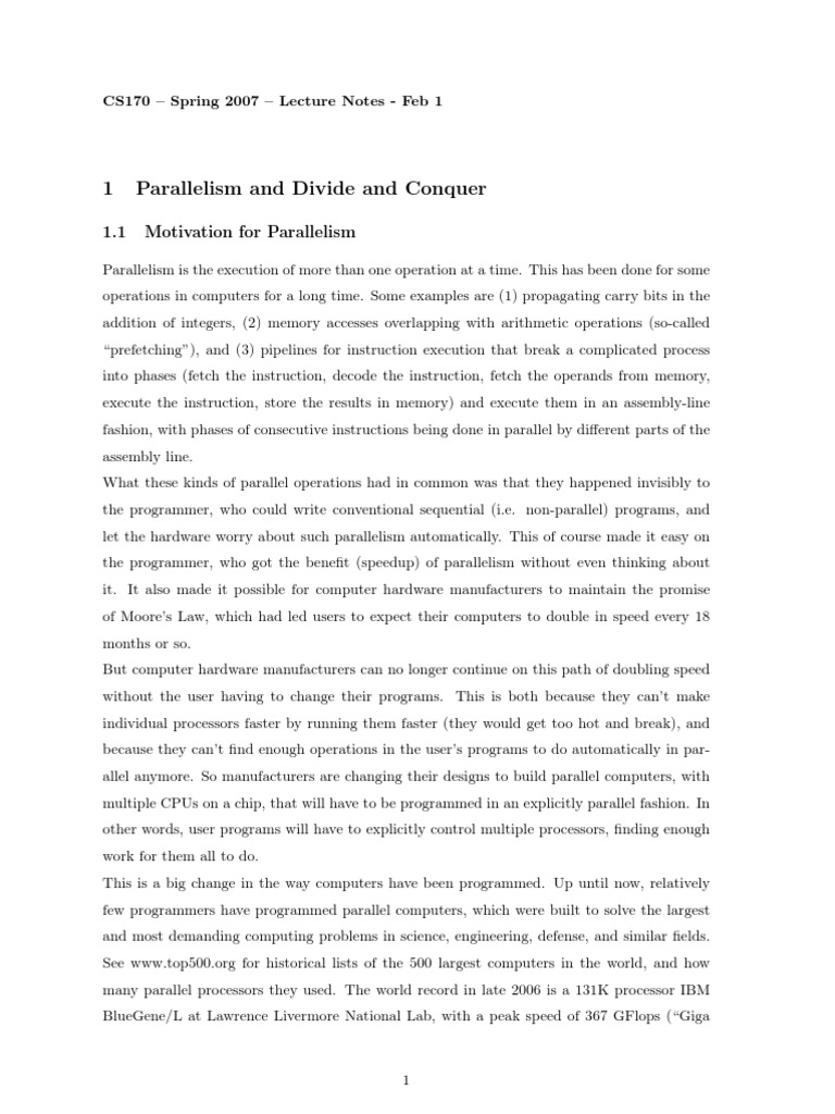 Lecture Parallelism Dc Pdf Pdf Parallel Computing Central