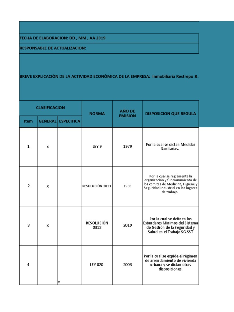 Formato de Matriz Legal | PDF | Monopolio | Derecho y economía Formato de Matriz Legal | PDF | Monopolio | Derecho y economía