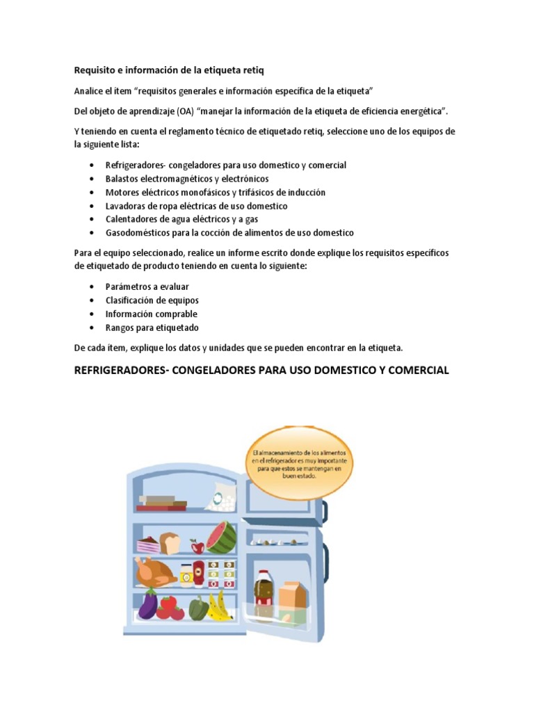 Requisito e Información de La Etiqueta Retiq | PDF | Uso eficiente de ...