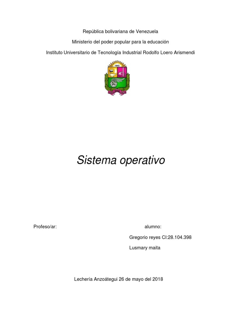 Sistema Operatibo | PDF | Sistema operativo | Unidad Central de ...