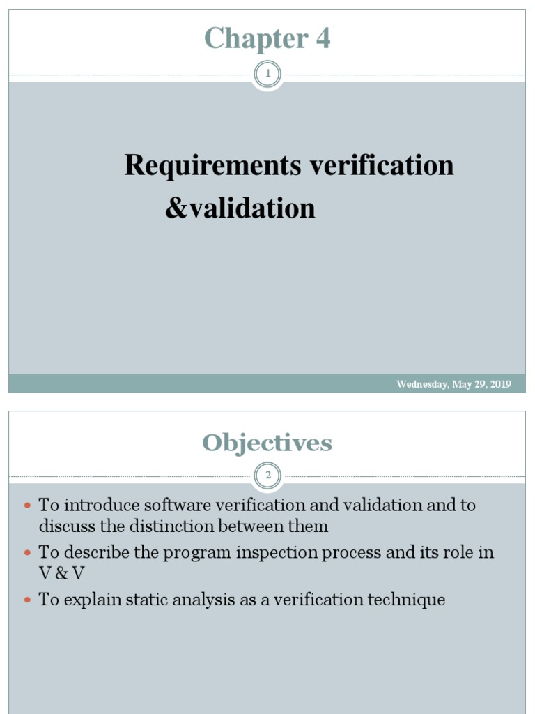 Requirements Verification &validation: Wednesday, May 29, 2019 | PDF ...