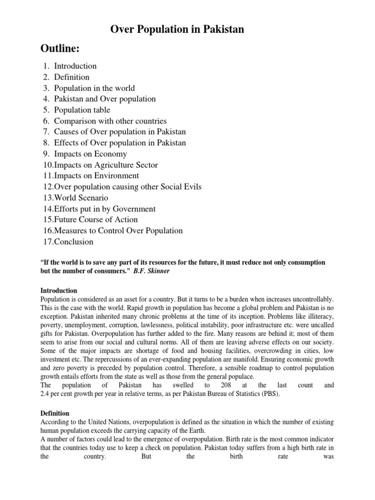 Over Population in Pakistan | PDF | Human Overpopulation | Economic Growth