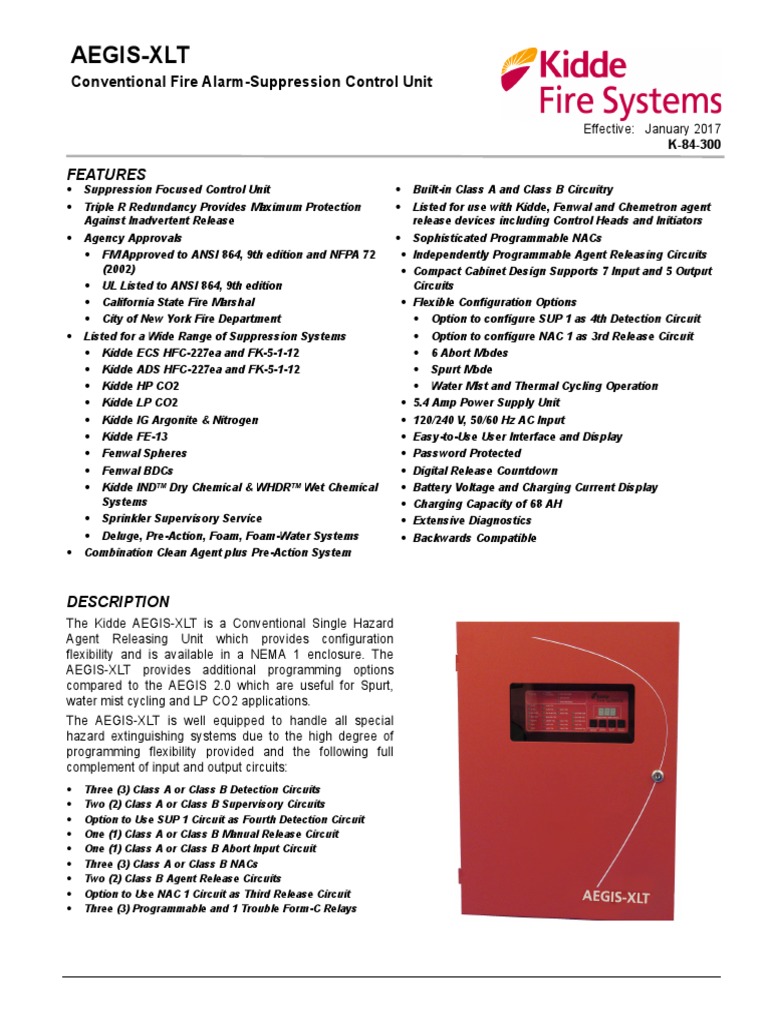 Fire-Suppression Control Panel (AEGIS-XLT) 84-70101793 | PDF | Relay ...