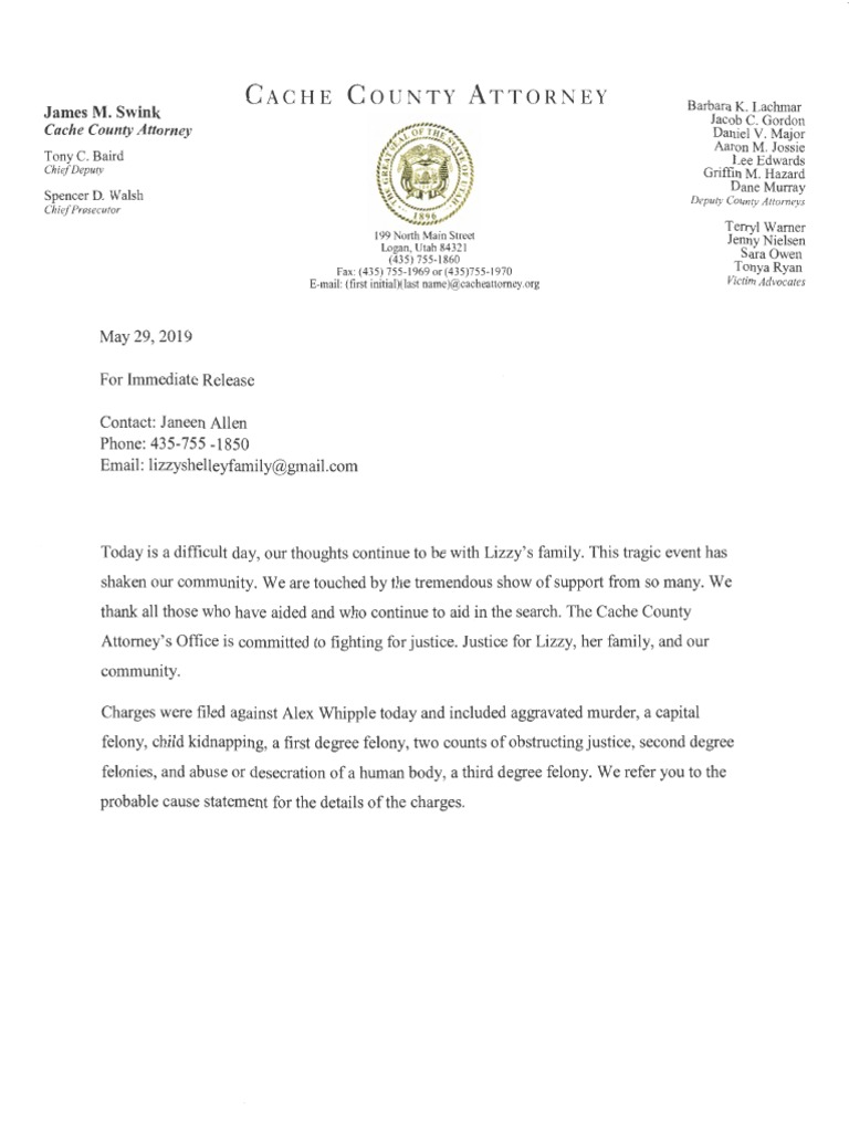 Cache County Attorney's Office Statement | PDF | Common Law | Social ...