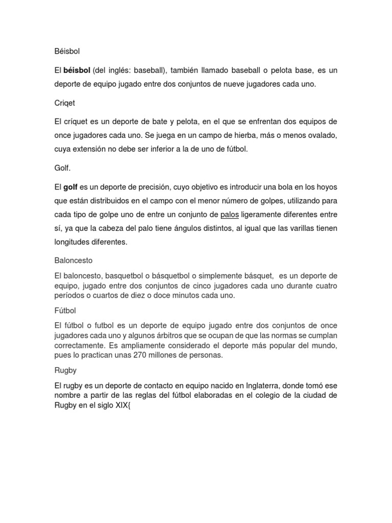 Deportes Con Balon | PDF