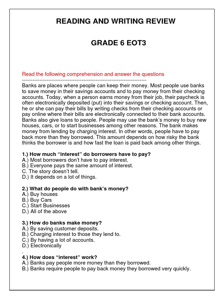 Reading and Writing Review 1 | PDF | Egyptian Pyramids | Great White Shark