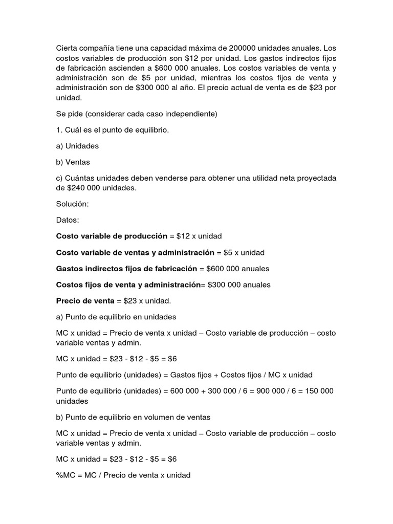 Modelo Costo Volumen Utilidad | PDF | Economias | Business