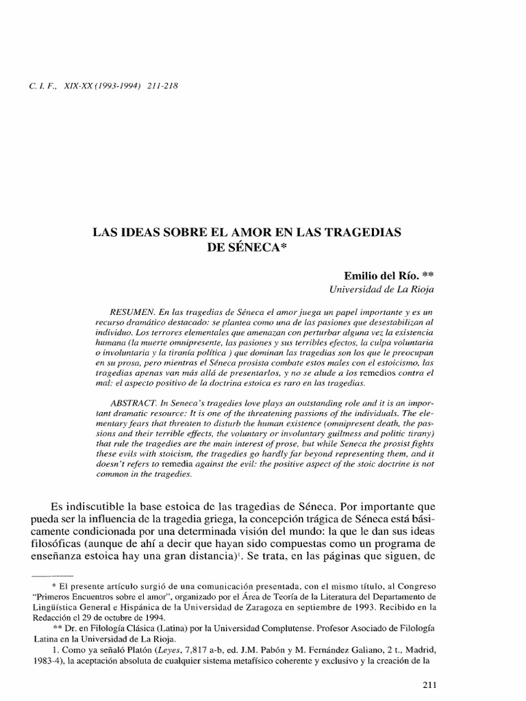 Idea de Amor de Seneca | PDF | Séneca El Joven | Estoicismo