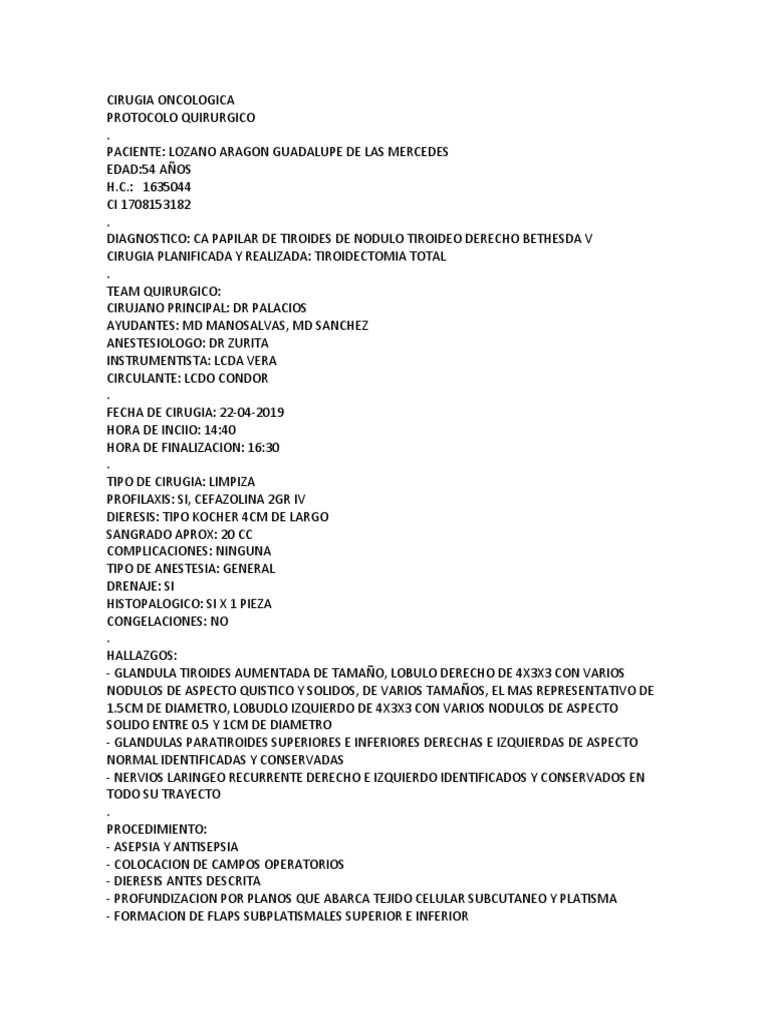 Tiroidectomia Total | PDF | Tiroides | Cirugía