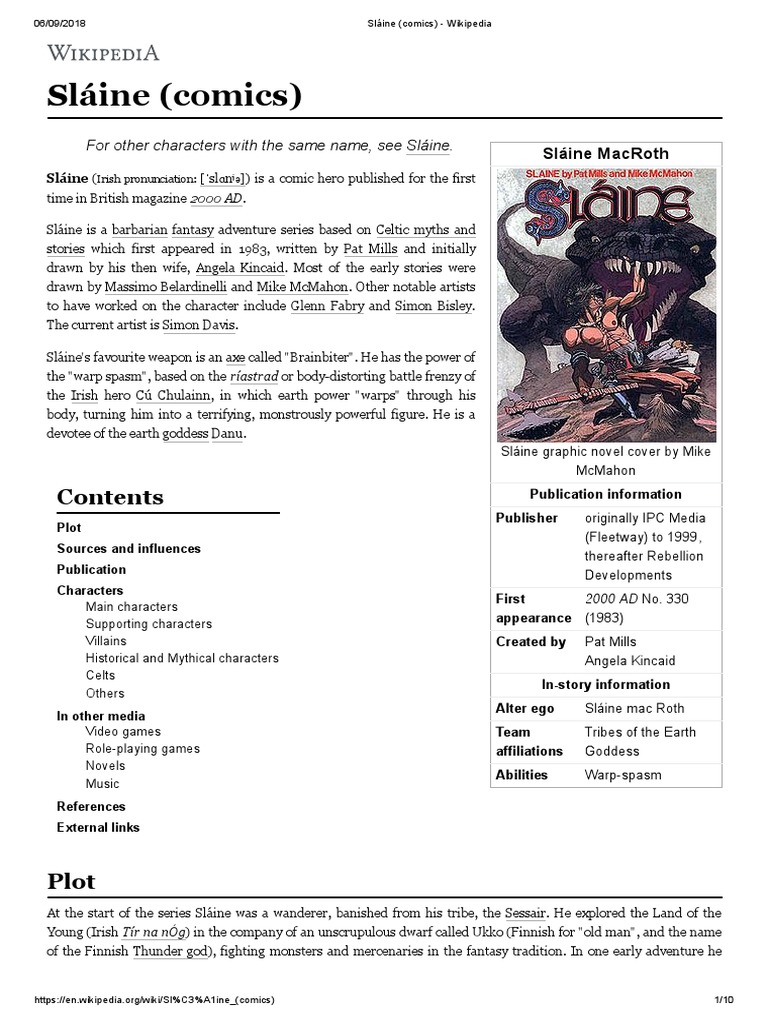 Sláine (Comics) - Wikipedia | PDF