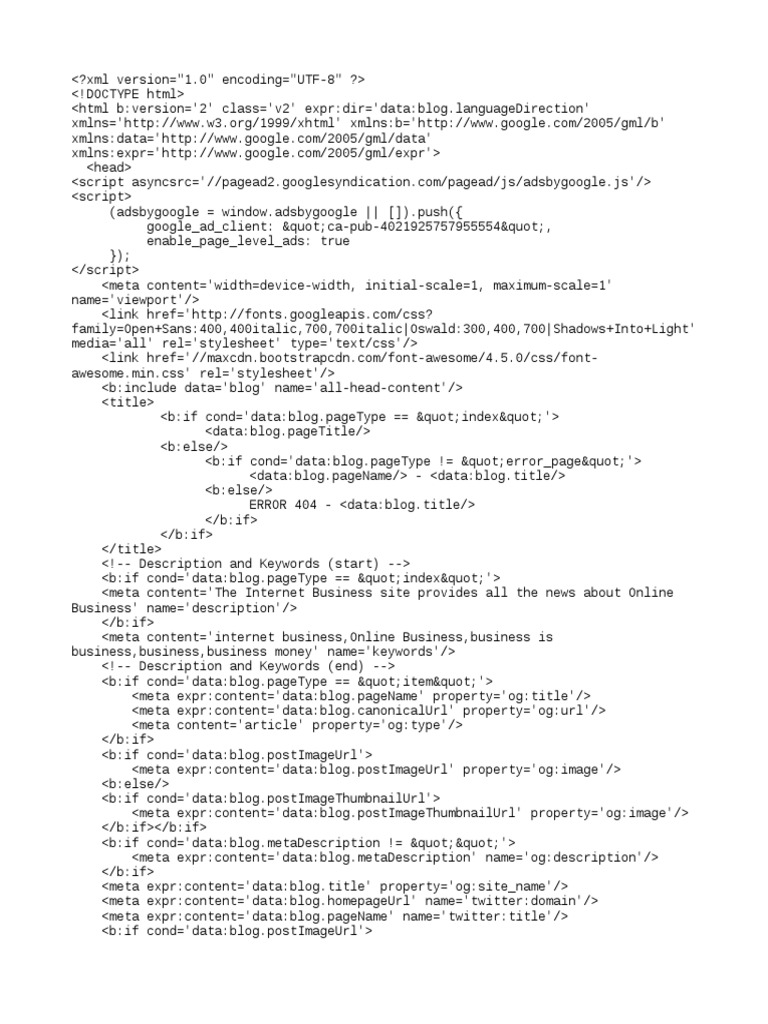 Online Business Blog Template | PDF | Html Element | Human–Computer ...