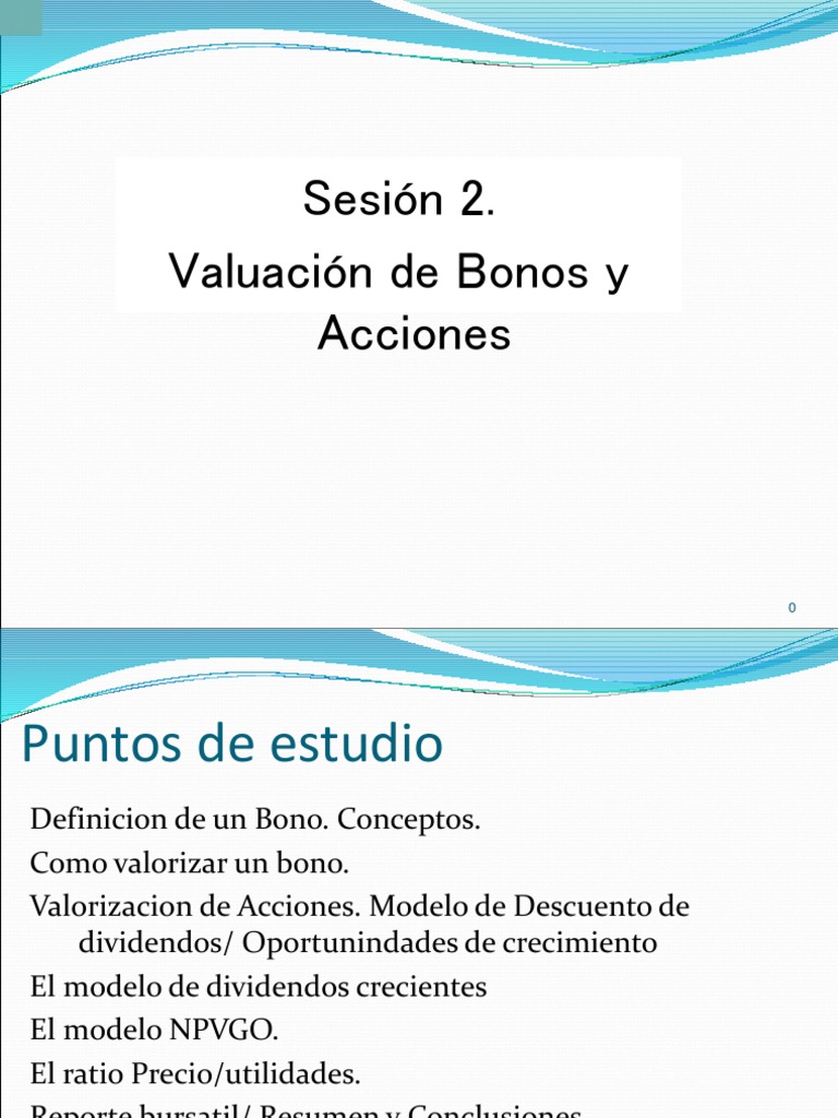 Análisis de valoración de bonos y acciones | PDF | Compartir (Finanzas) | Empresas