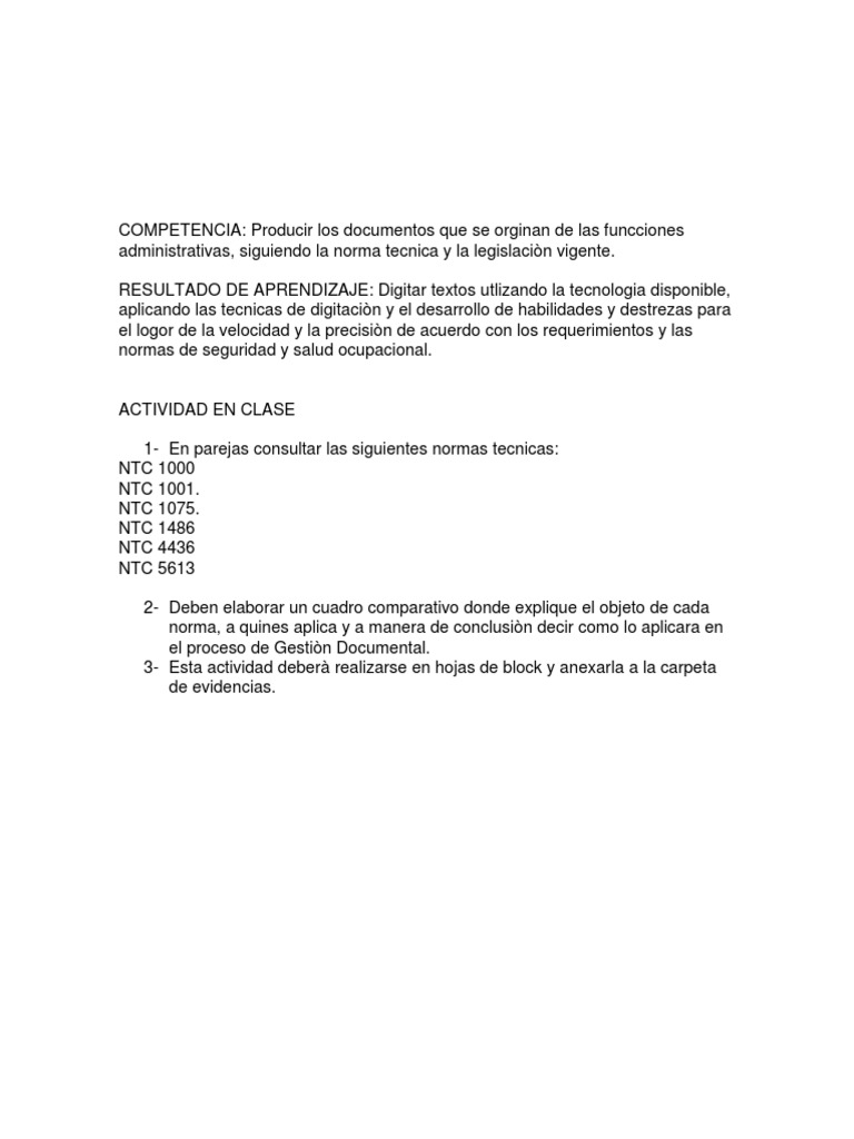 NORMAS NTC Cuadro Comparativo | PDF