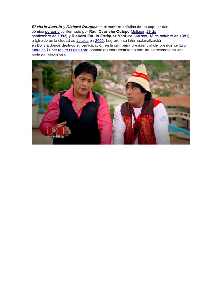 El Cholo Juanito y Richard Douglas | PDF