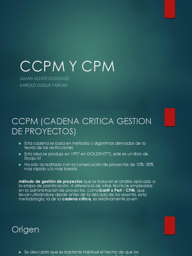 CCPM Y CPM | Informática y tecnología de la información | Business