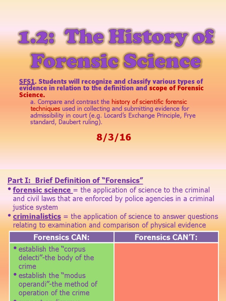 1.2 POWERPOINT History of Forensics | PDF | Forensic Science | Fingerprint