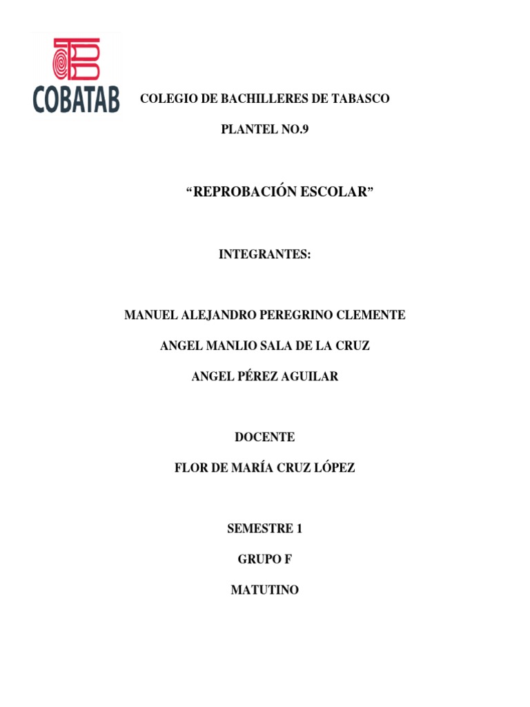 La Reprobación Escolar en El Plantel N | PDF | Educación Secundaria ...