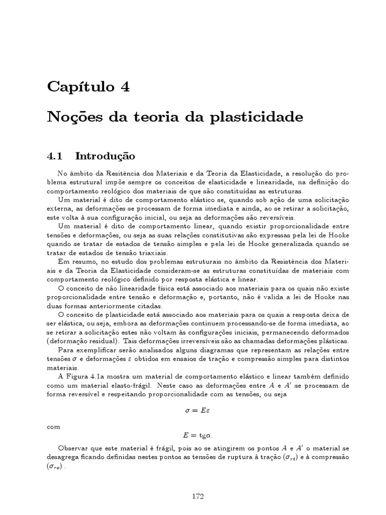 Teoria da Plasticidade: Elasticidade e Segurança Estrutural | PDF ...