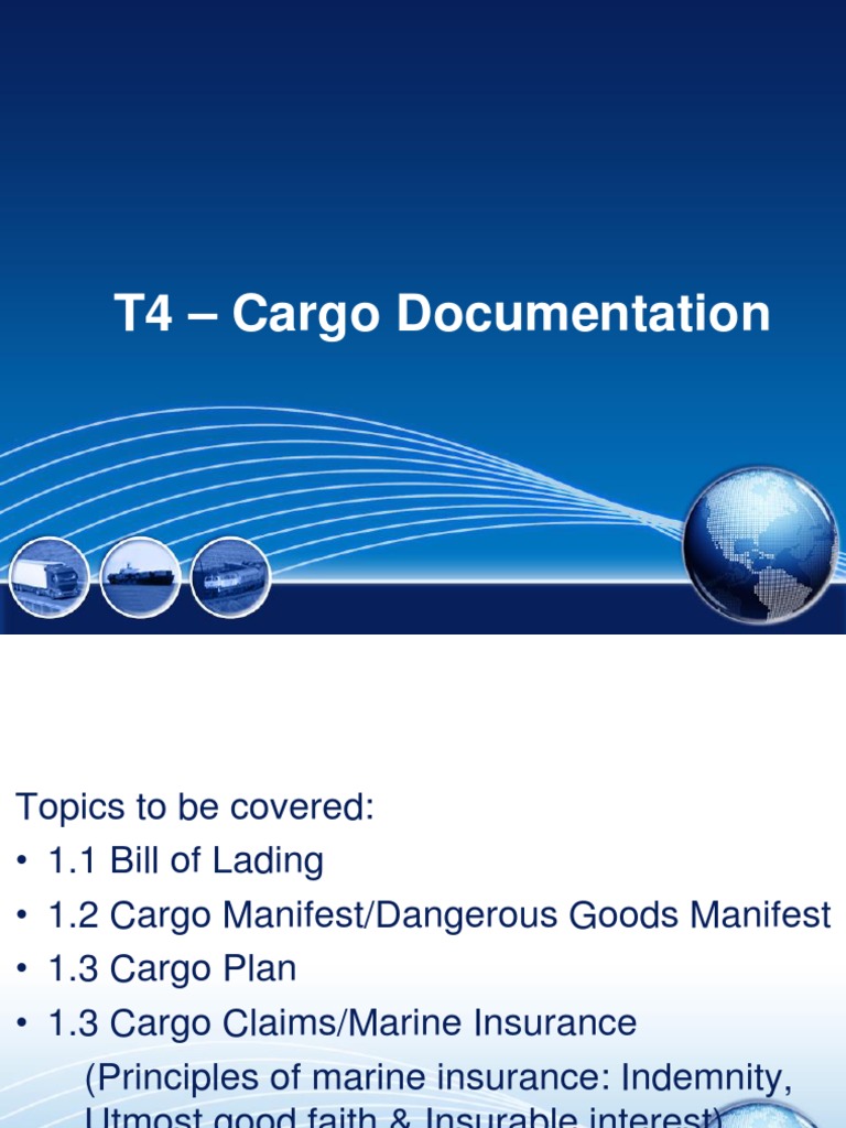 T4-Cargo Documentation | PDF | Bill Of Lading | Cargo