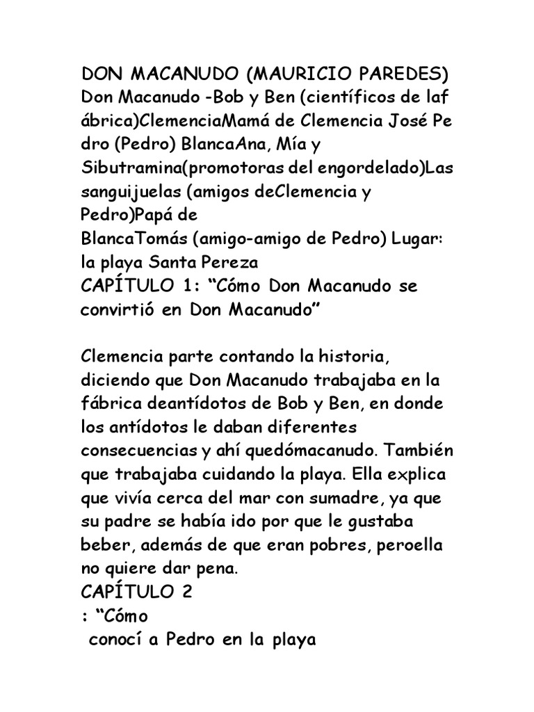 Resumen del libro Don Macanudo | PDF | Ocio