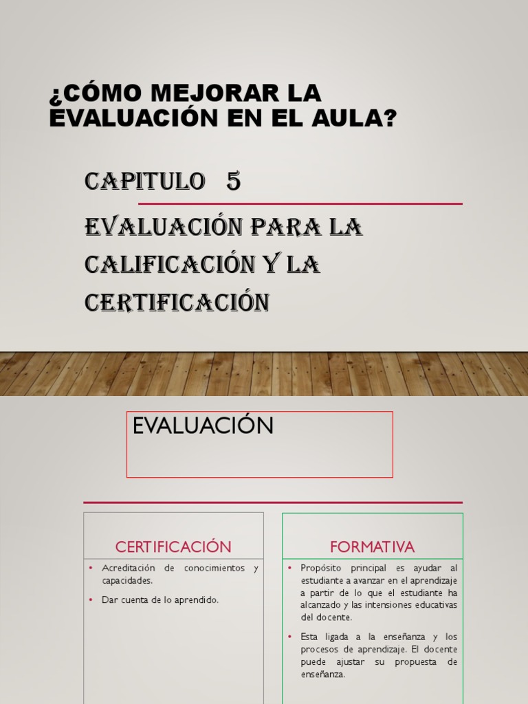 Como Mejorar La Evaluacion en El Aula Capitulo 5 | PDF | Evaluación ...