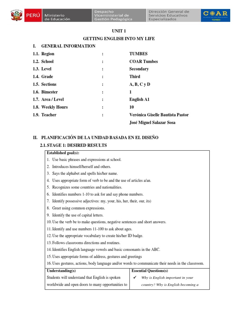 UNIT 1 3rd ABCD | PDF | English Language | Languages