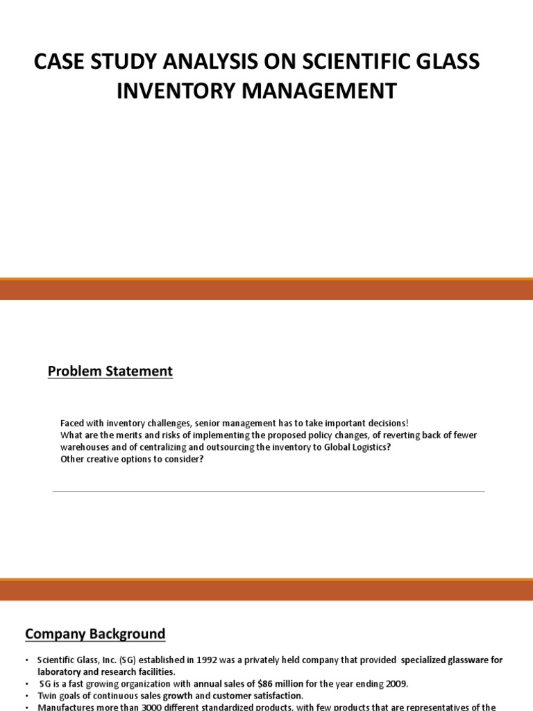 Case Study Analysis On Scientific Glass Inventory Management | PDF ...