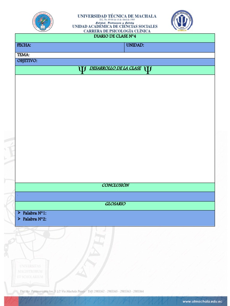 Formato Ejemplo de Diario Utmach | PDF