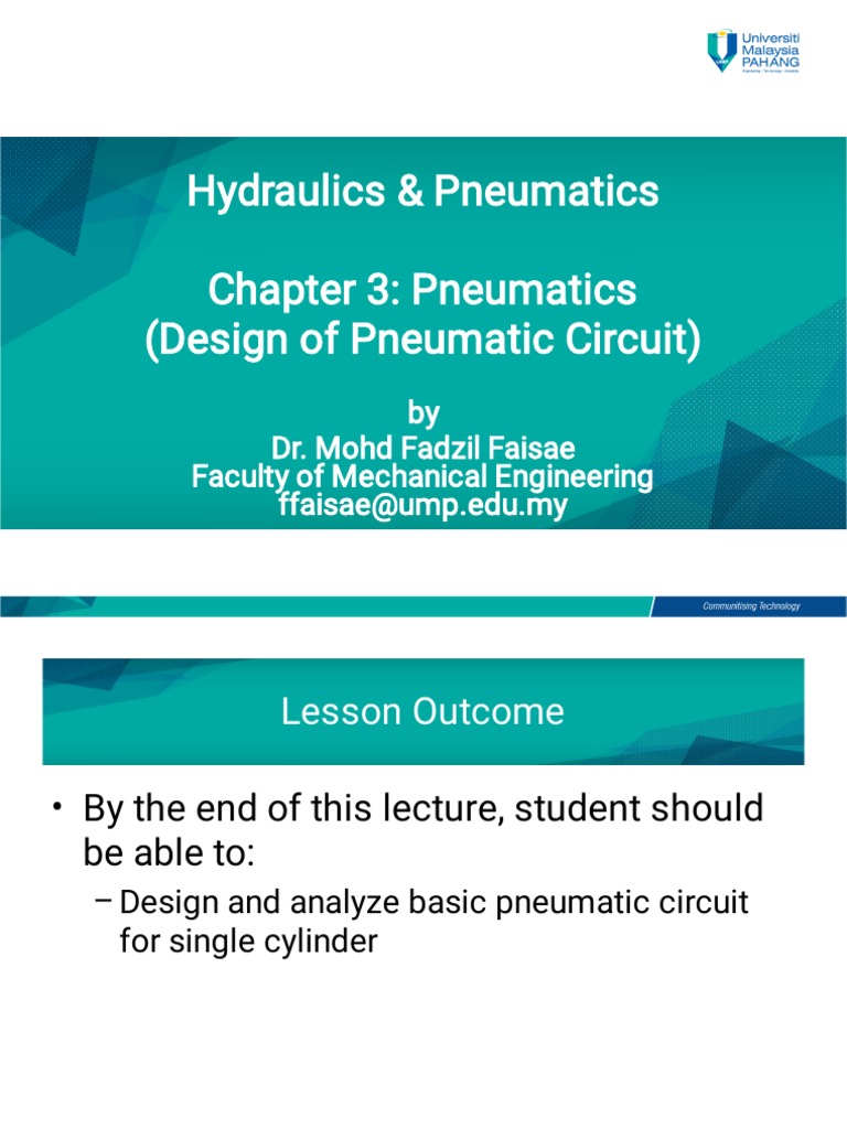 Hydraulics & Pneumatics Chapter 3: Pneumatics (Design of Pneumatic ...