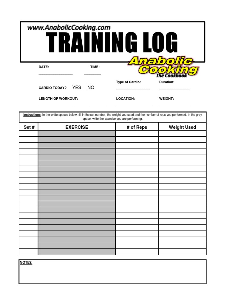 Training Log PDF | PDF