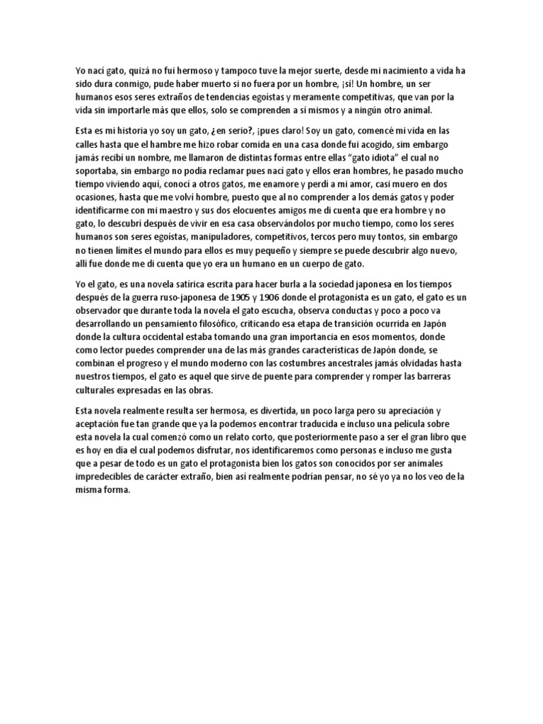 Yo, EL Gato | PDF | Gatos | Novelas