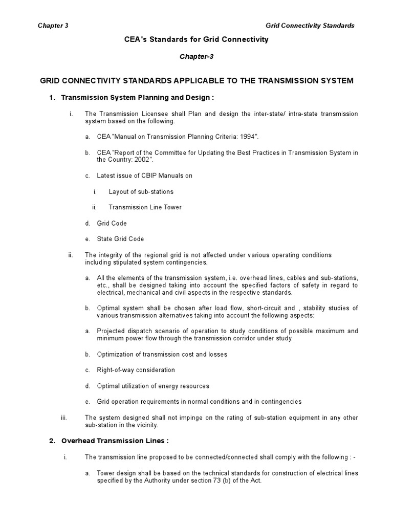 Cea Stds Connectivity | PDF | Electrical Substation | Electric Power ...