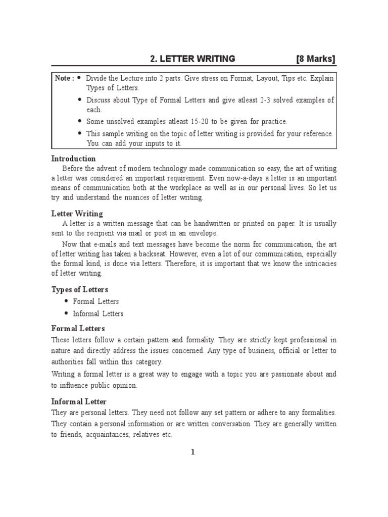 English X 2. Letter Writing New | PDF | Writing | Communication