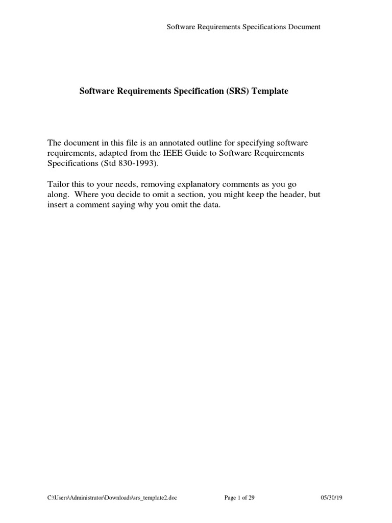 Srs Template2 | PDF | Application Programming Interface | Specification (Technical Standard)
