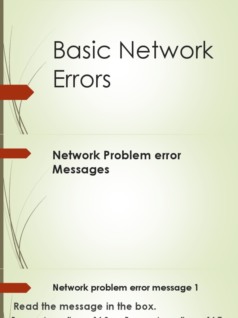 Basic Network Errors | PDF | Computer Network | Internet Protocol Suite