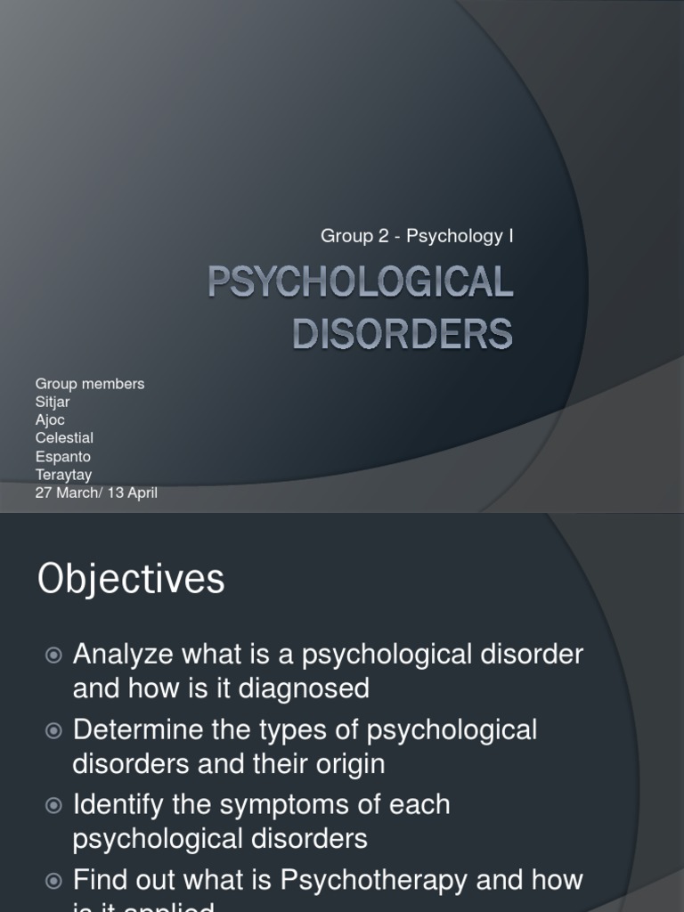 Understanding Psychological Disorders | PDF | Mental Disorder ...