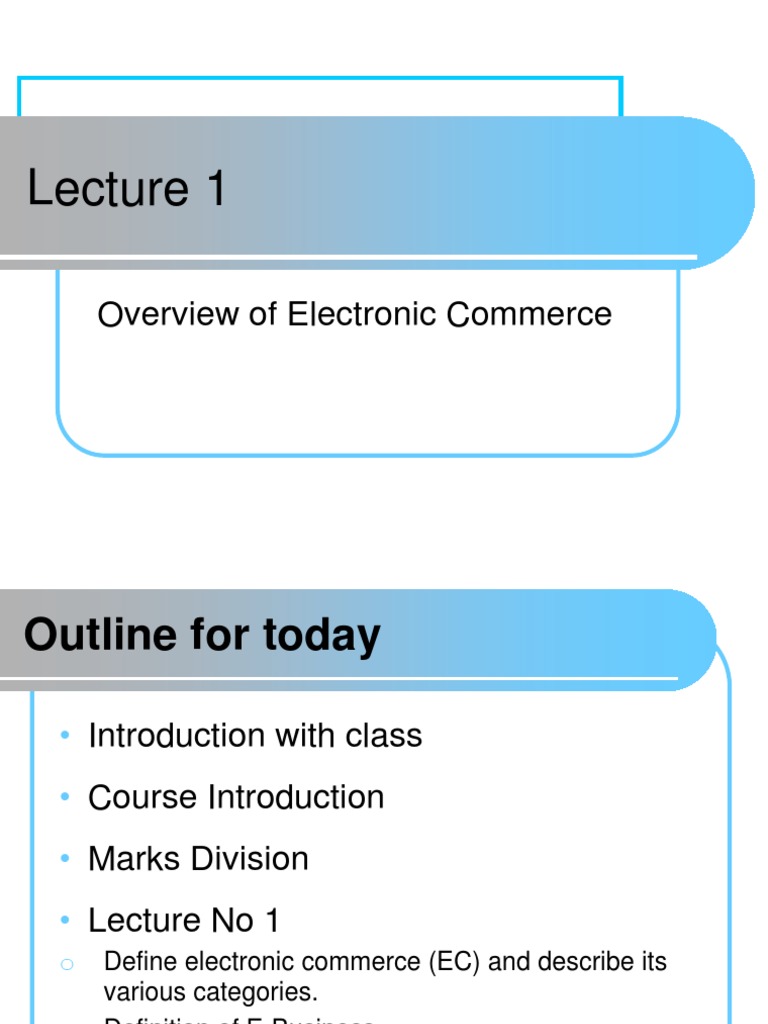 Overview of Electronic Commerce | PDF | Electronic Business | E Commerce
