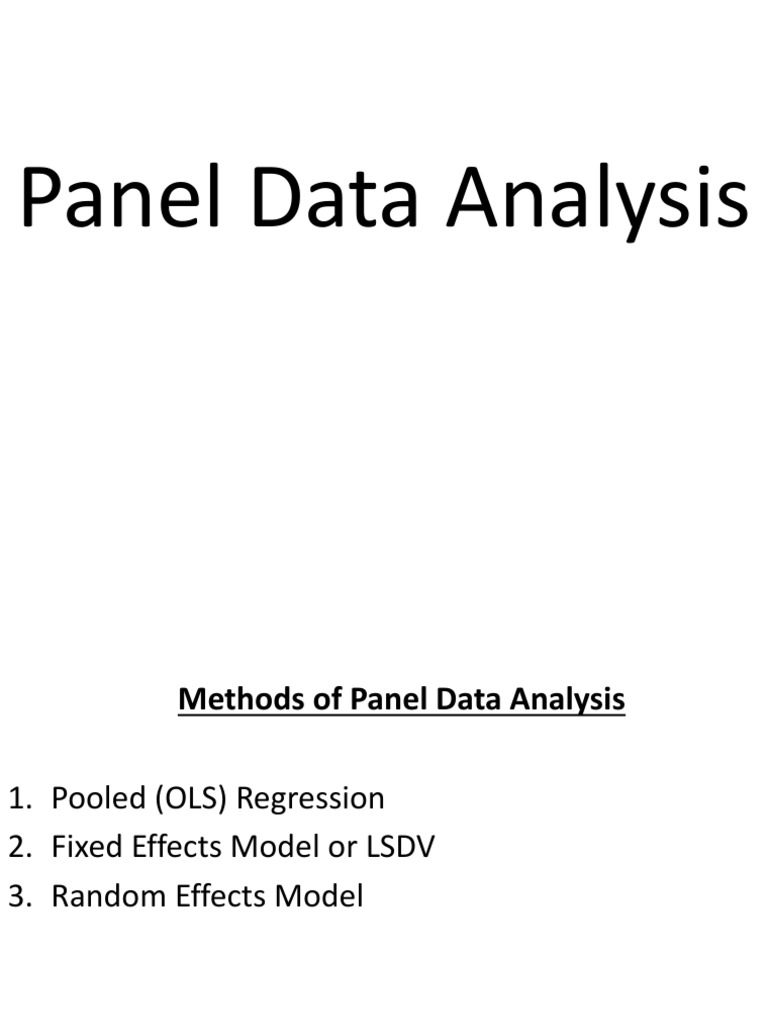 Panel Analysis | PDF | Fixed Effects Model | Ordinary Least Squares