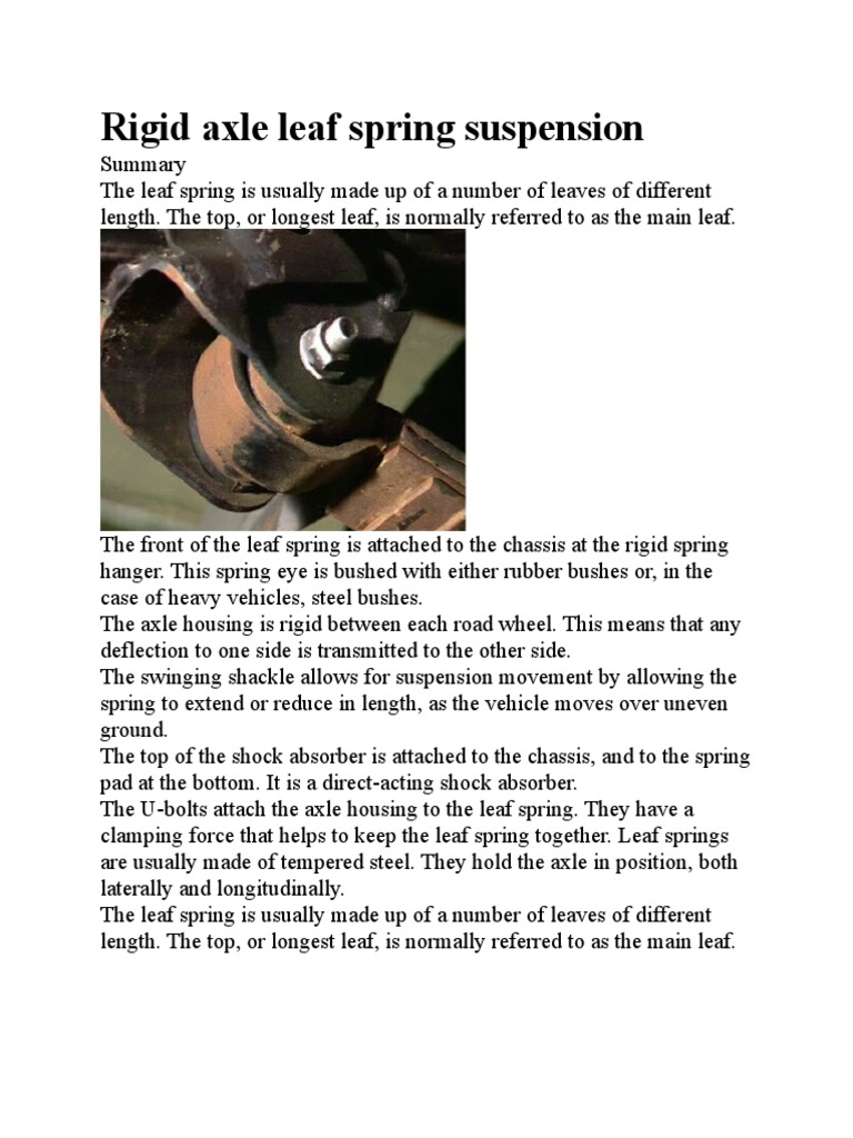 Leaf Spring Suspension | PDF
